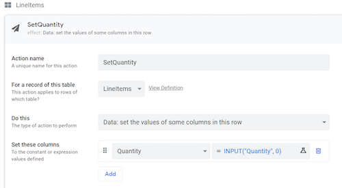 Use dynamic inputs for data change actions - AppSheet Help
