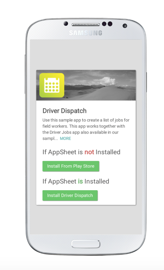 Deploy from an install link - AppSheet Help