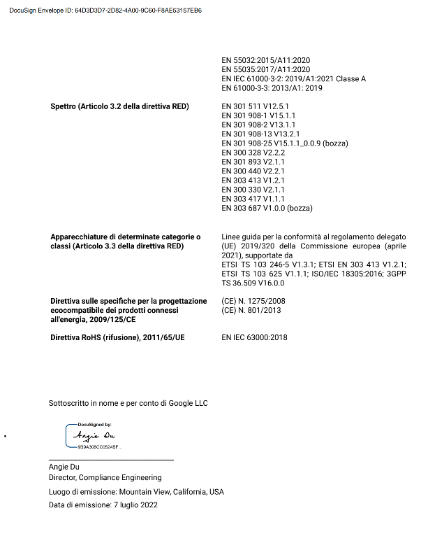 Guida relativa a sicurezza e normative di Pixel 7 e Pixel 7 Pro - Guida ...