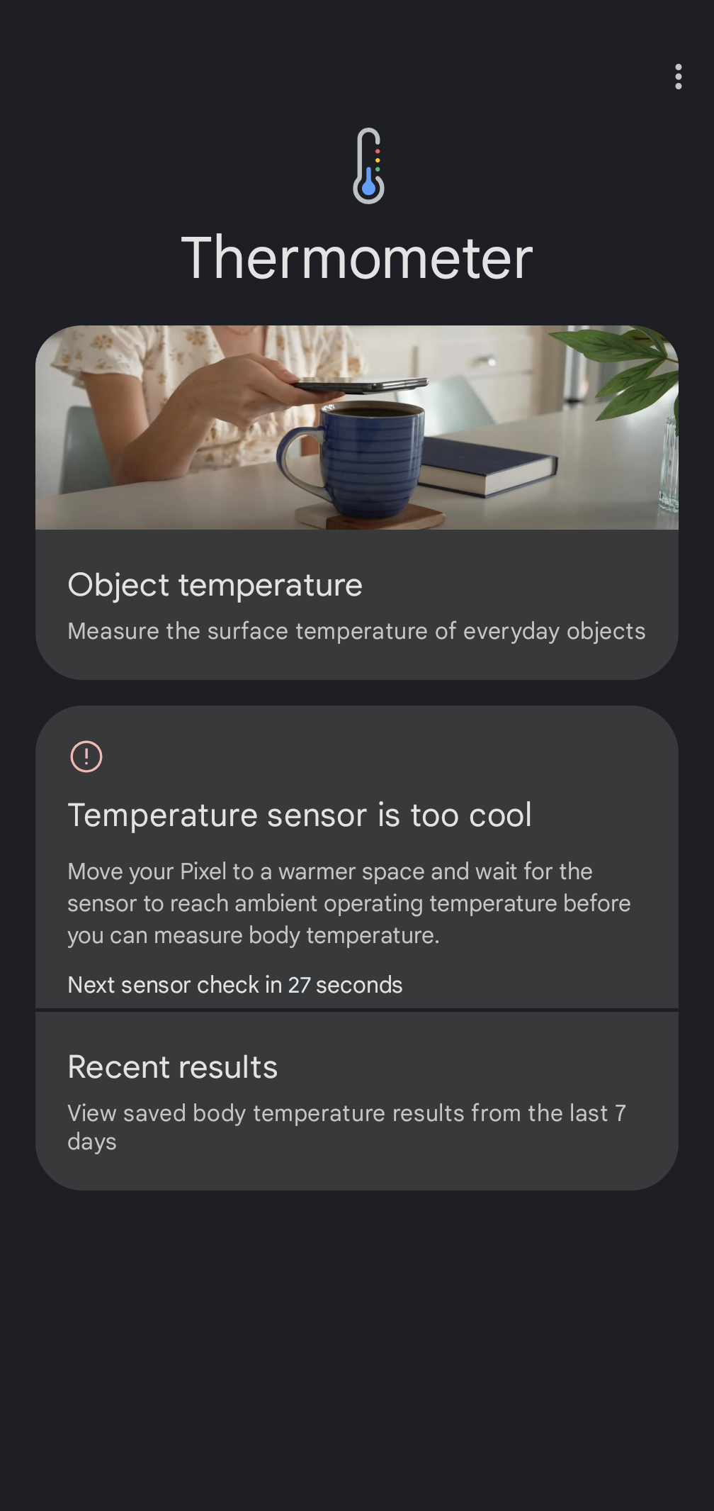 How do I take my temperature with my Pixel phone? - Fitbit Help Center