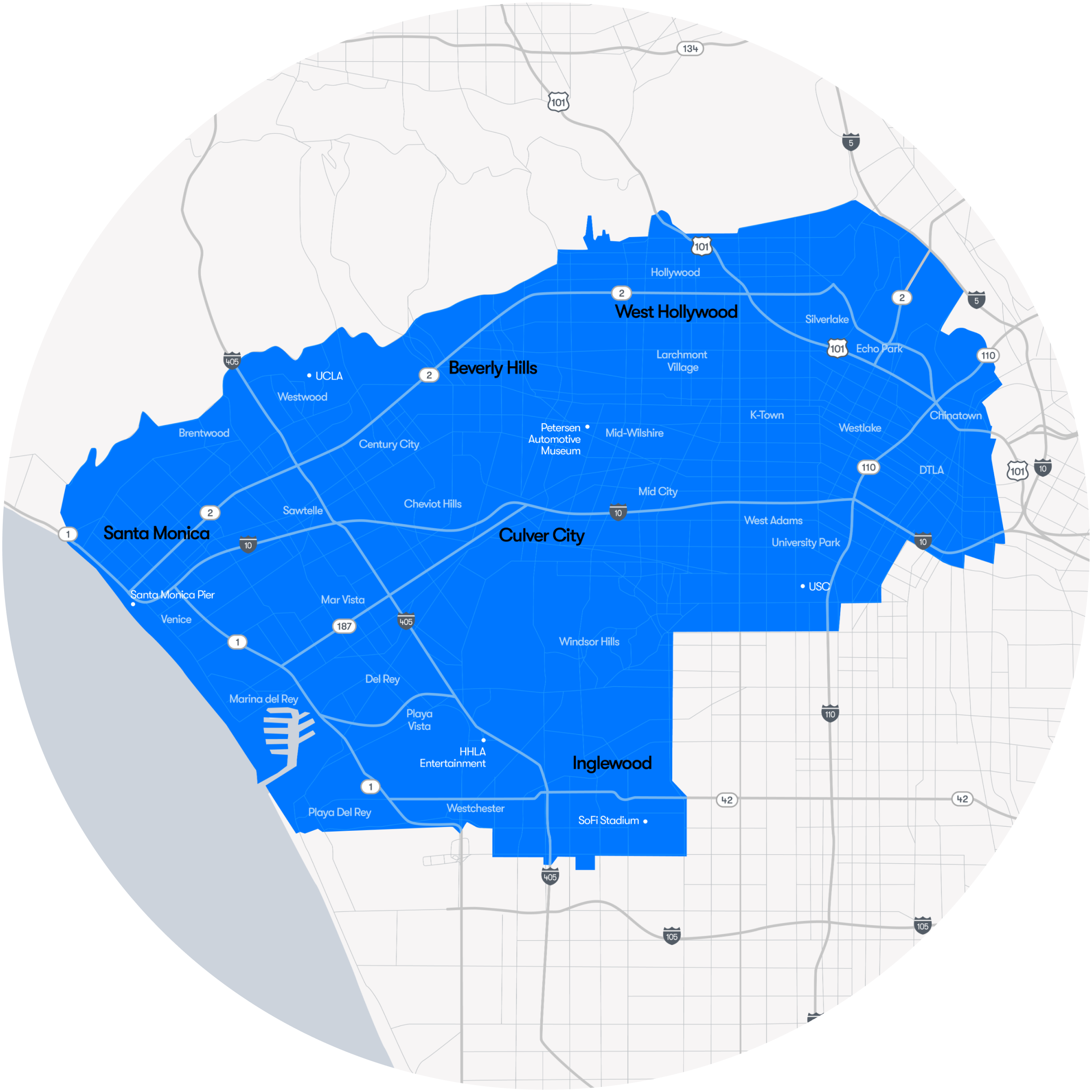 Expanded LA service area - Waymo Help