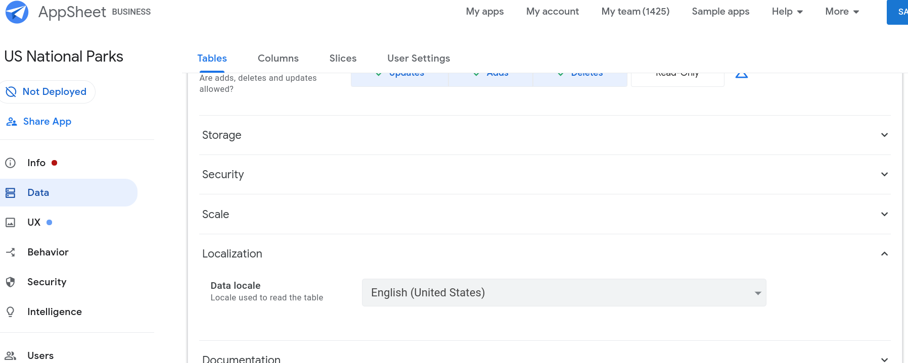 Localization, access, and source info - AppSheet Help