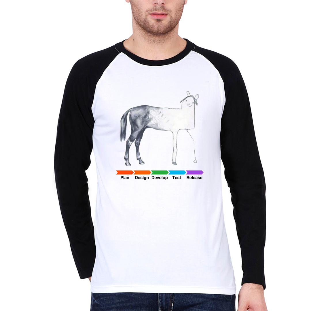 Our Agile Development Process Funny Programmer Developer Men's Raglan T ...