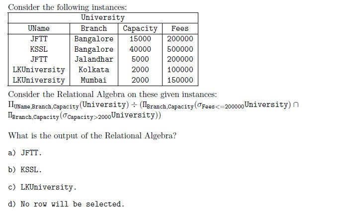 NPTEL Database Management System (Week 3 Quiz Assignment) 2024 NPTEL Database Management System (Week 3 Quiz Assignment) 2024