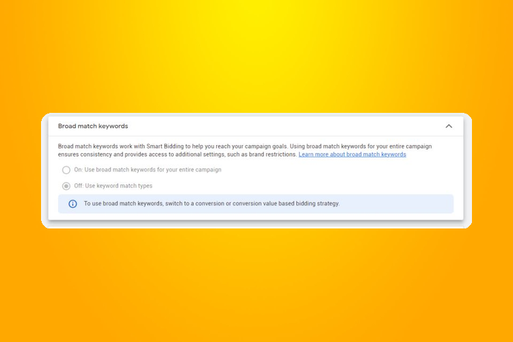 Google's Misleading Language on Broad Match Keywords in New Campaigns