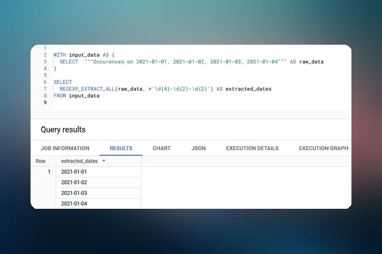 Discover the REGEXP_EXTRACT_ALL Function in BigQuery for Pattern Extraction Discover the REGEXP_EXTRACT_ALL Function in BigQuery for Pattern Extraction
