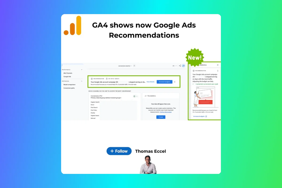 Google Ads Recommendations Now Available in GA4 Interface