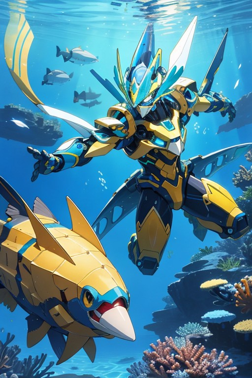 BM-0014c Aqua Carapace Sentinel Diver Type (4x) — Moescape