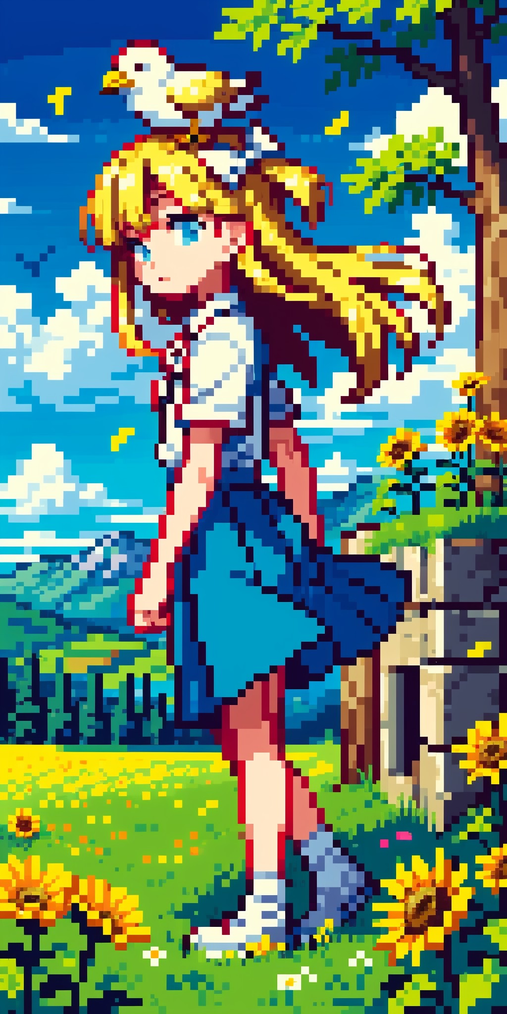 Pixel Girl with his friend — Yodayo