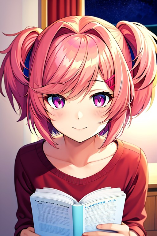 Reading with Natsuki (Doki Doki Literature Club) — Yodayo
