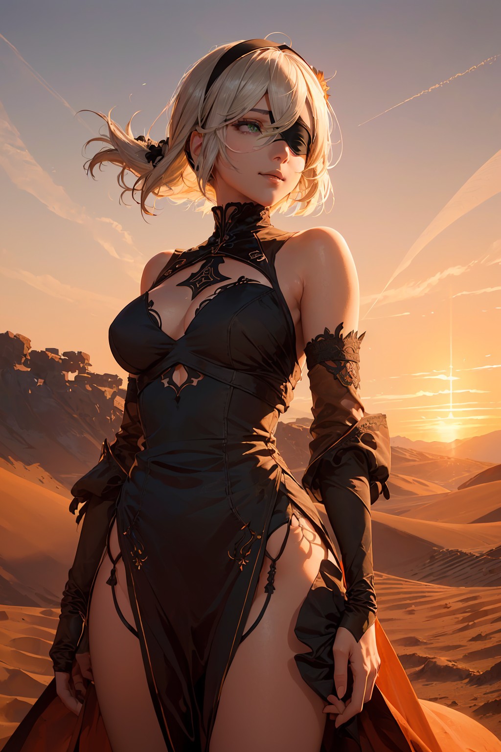 Waifu 2b in the desert. I love seeing her smile. — Yodayo