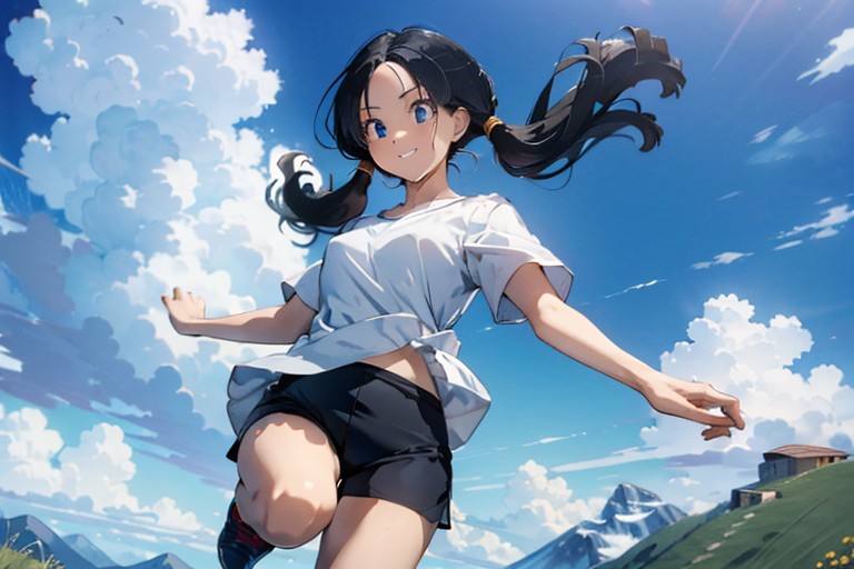 Videl fly for the first time (dragon ball) — Yodayo