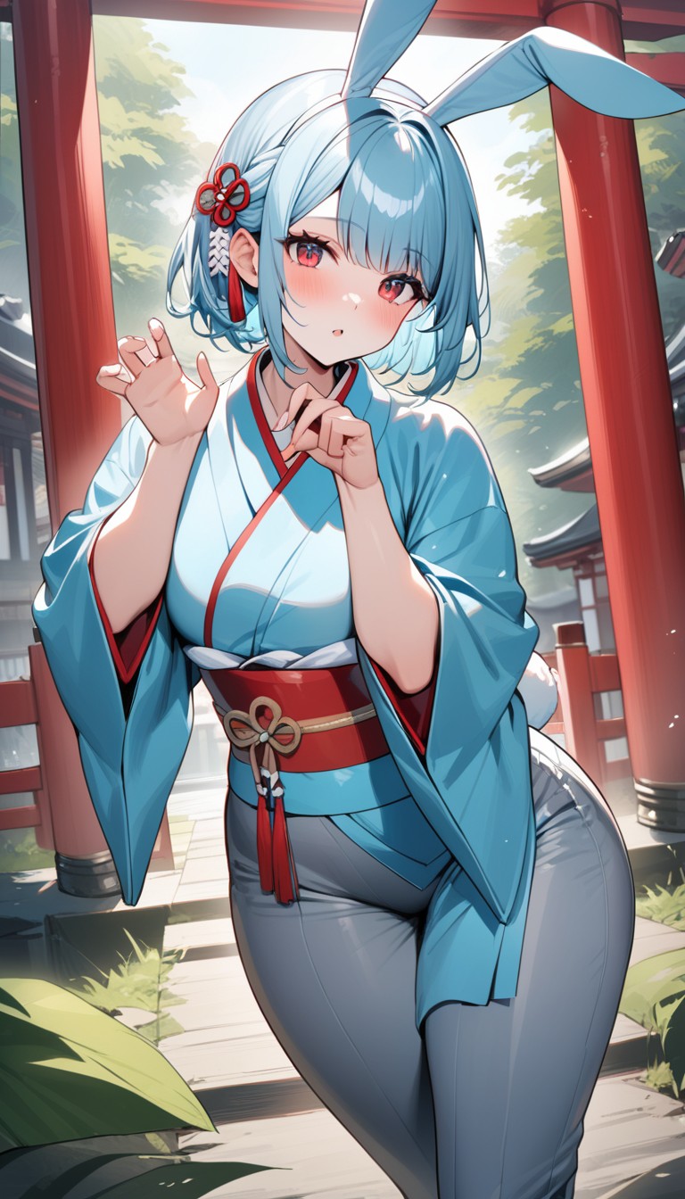 Bunny Kimono Chiro Blue Extras (1/2) — Yodayo