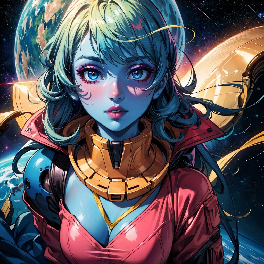 Blue-skinned alien 2 — Yodayo