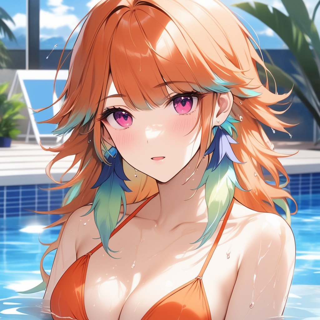 Kiara at the pool — Yodayo