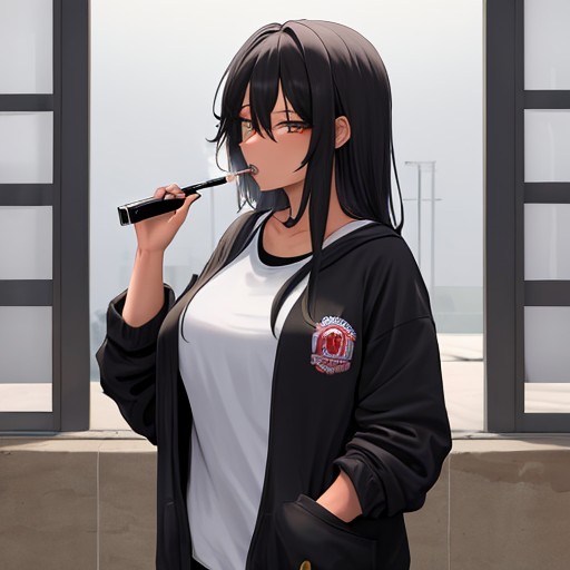 homeless vaping waifu — Yodayo