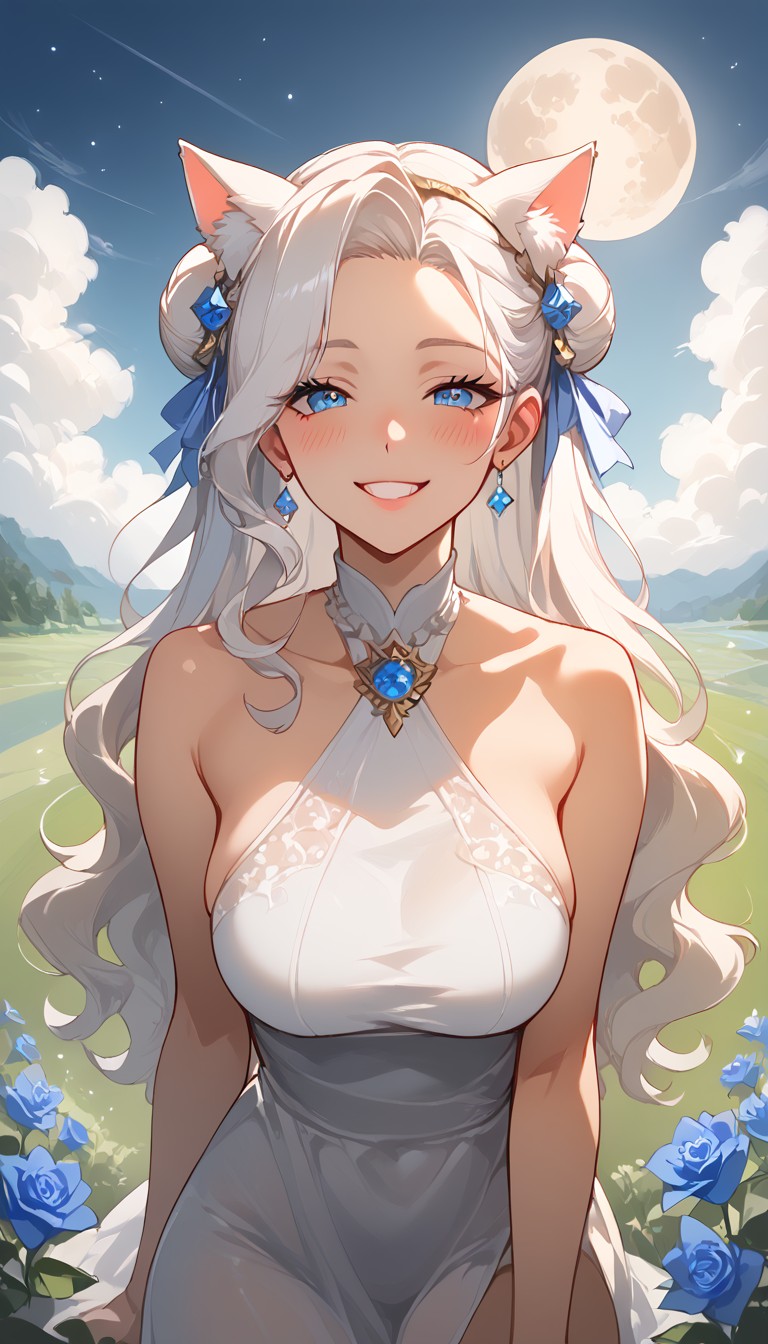 Catgirl Under the Full Moon — Yodayo