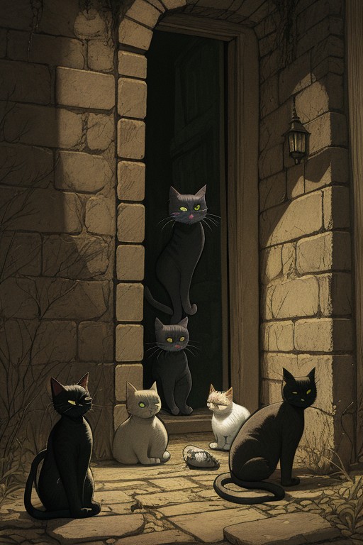 The Cats of Ulthar, inspired by Lovecraft H.P horror novel "The Cats of ...