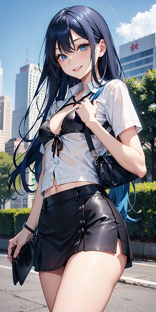 Blue haired girl — Yodayo