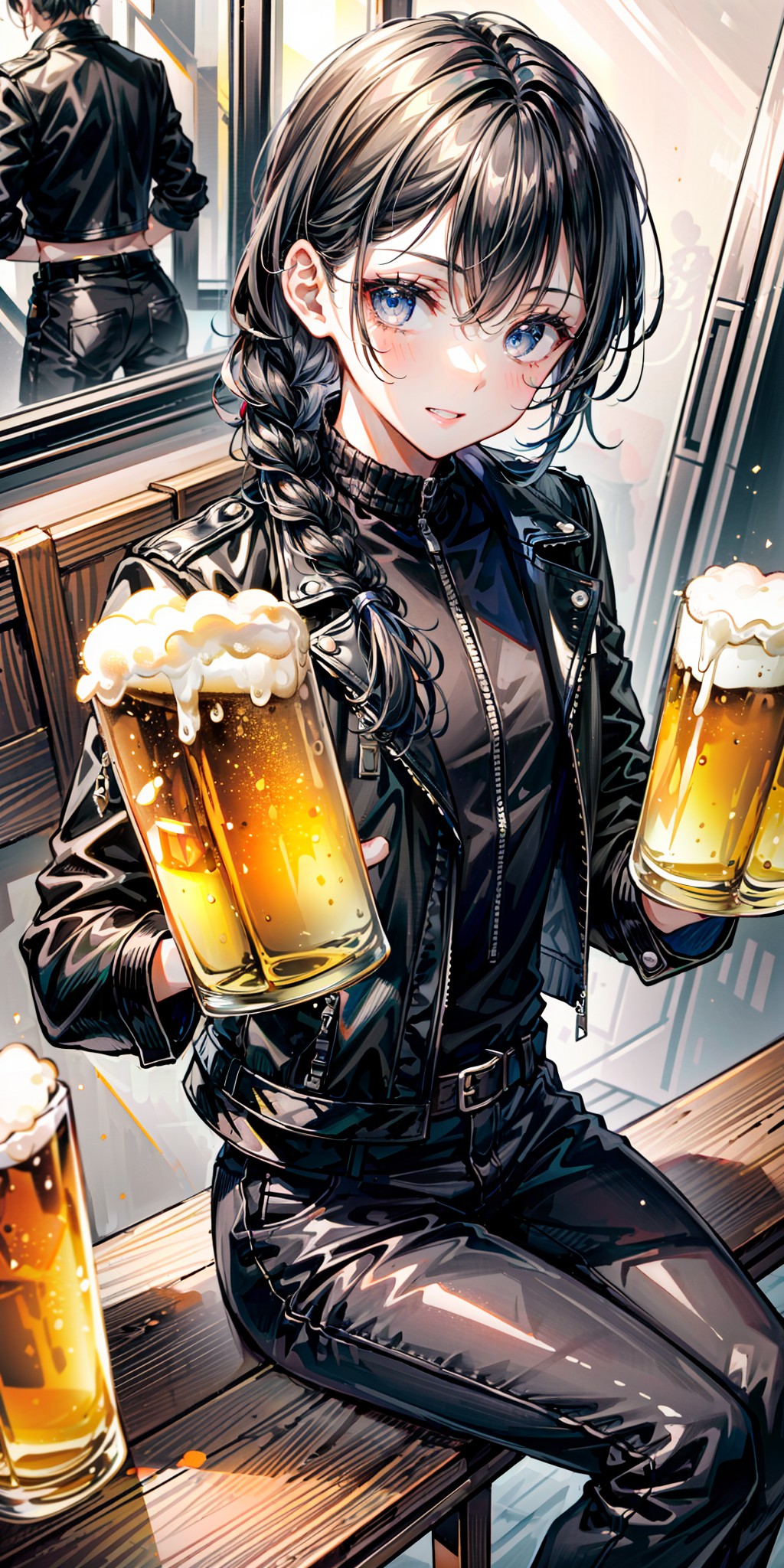 Oda's Black Wolf at the Bar "No sake ? Then two beers please!" Poppyseed Challenge — Yodayo