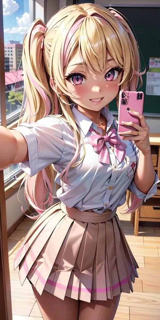 Gyaru taking a selfie — Yodayo
