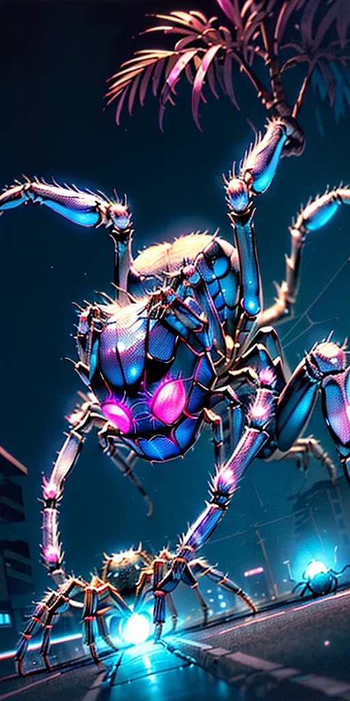 Retrowave Alien Spiders x7 — Yodayo