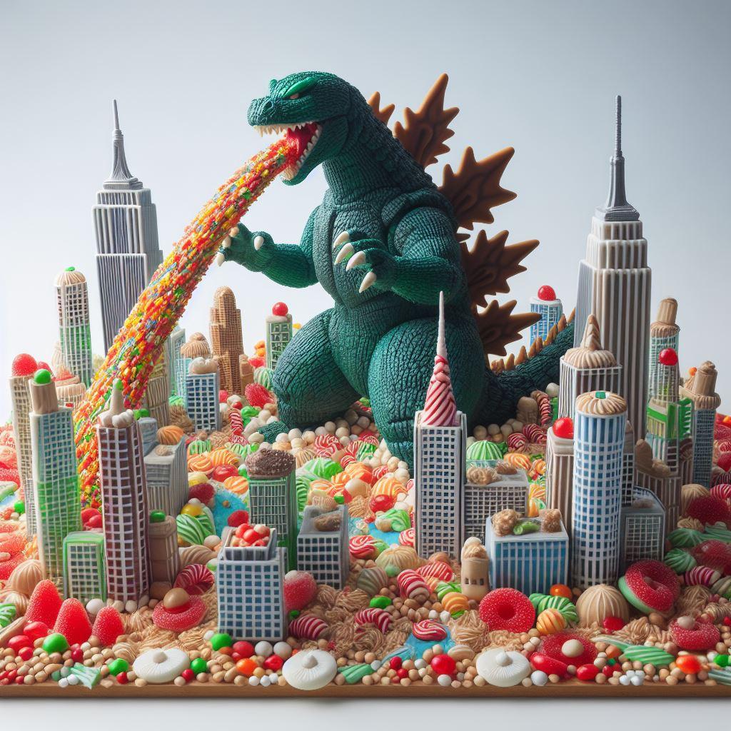 Candy Godzilla Diorama — Yodayo