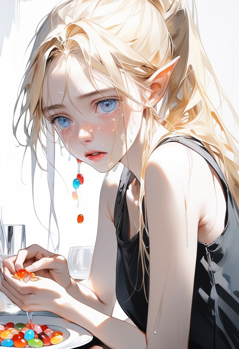 elf-san and the spilled beans — Yodayo