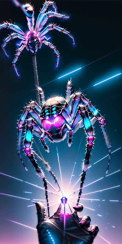 Retrowave Alien Spiders x7 — Yodayo
