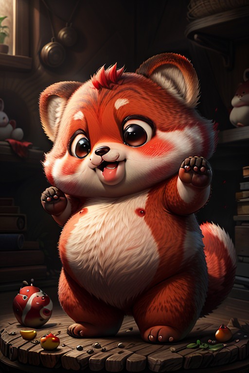 little cute fat red panda — Yodayo