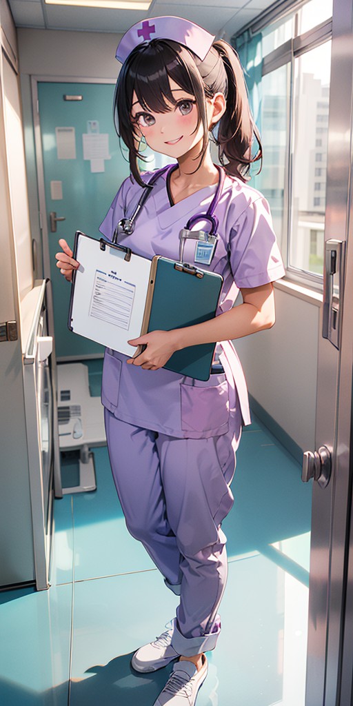 nurse in purple — Yodayo