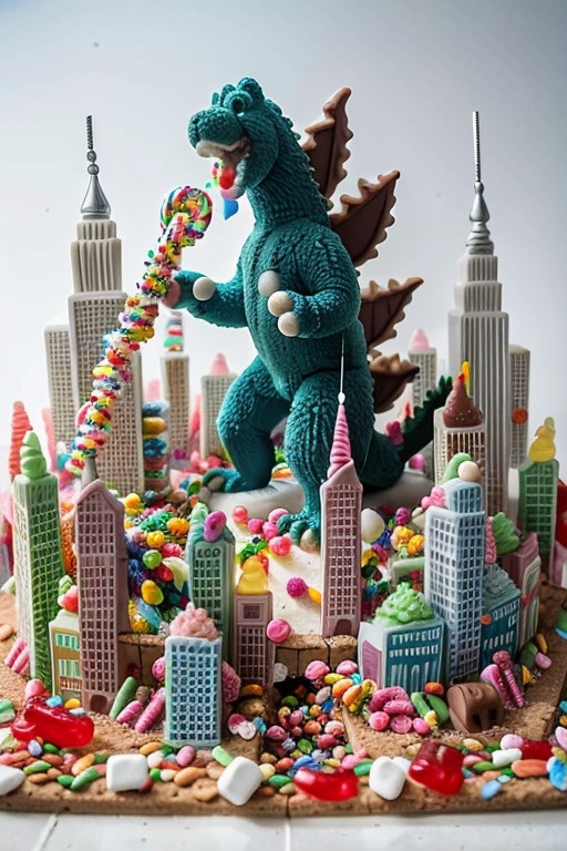 Candy Godzilla Diorama — Yodayo