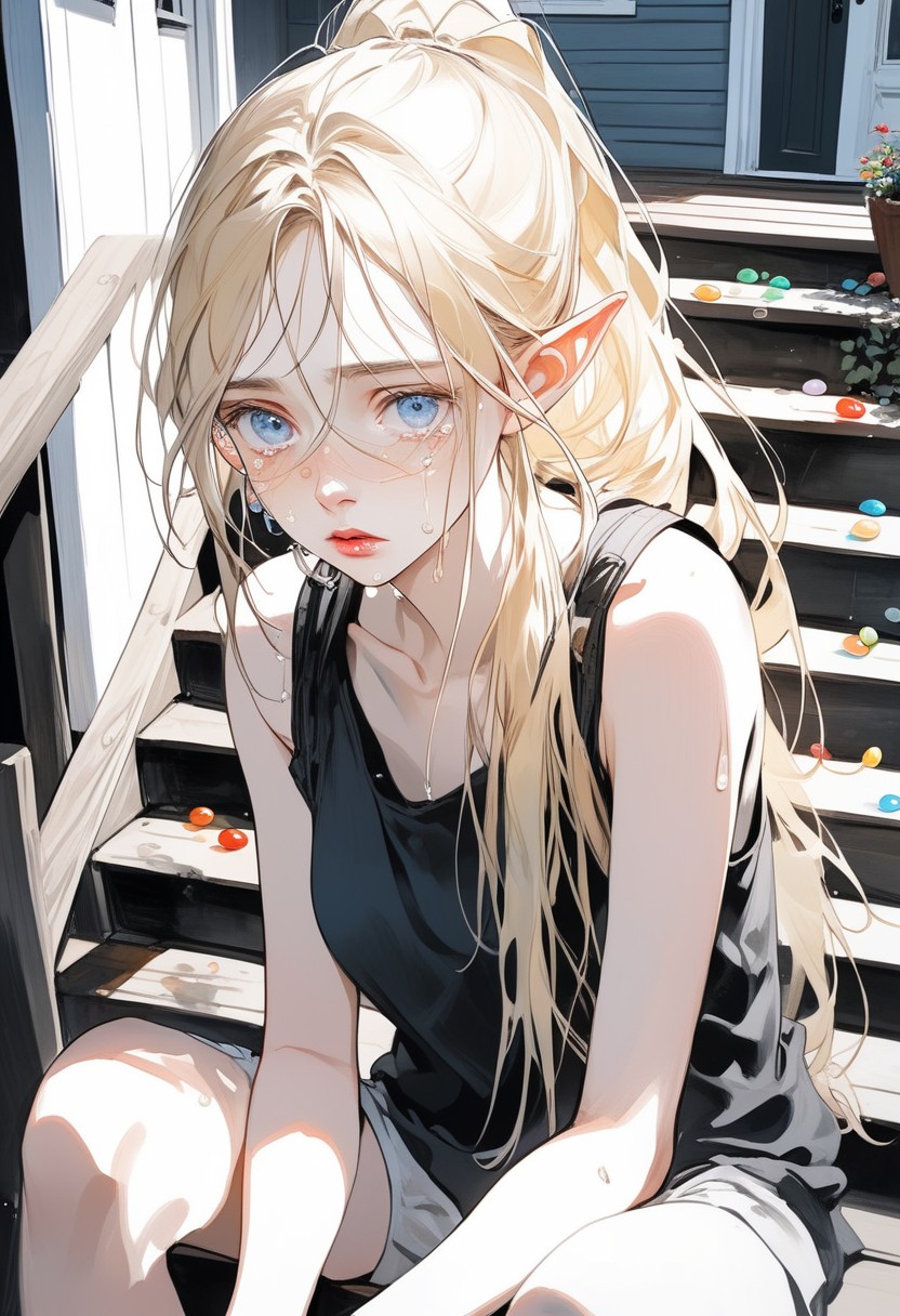 elf-san and the spilled beans — Yodayo