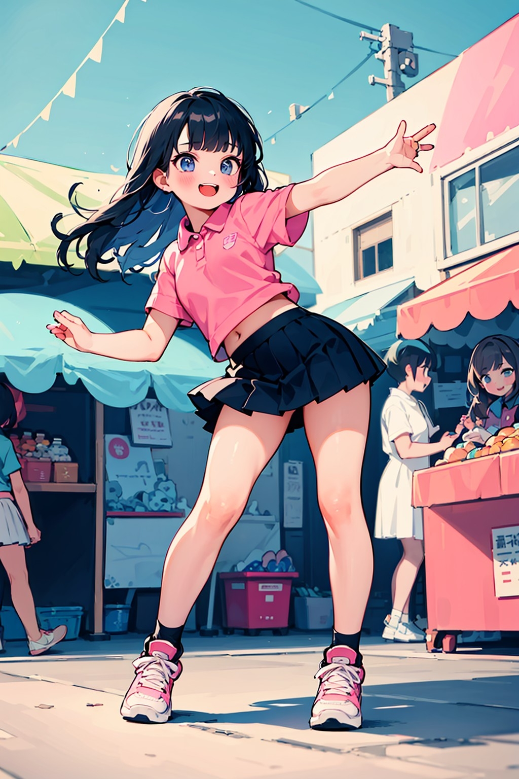 Cute girls dancing in the street — Yodayo