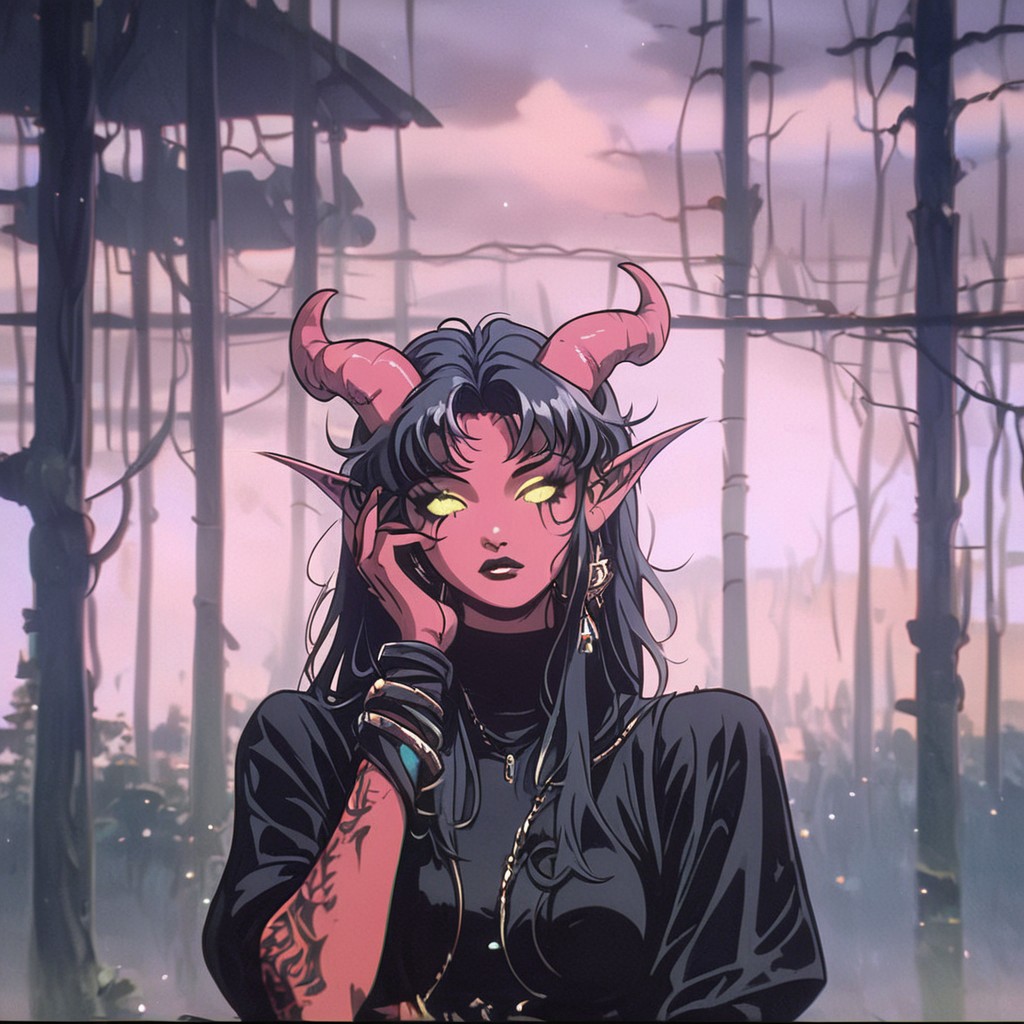 Tiefling Goth Girl #2 — Yodayo
