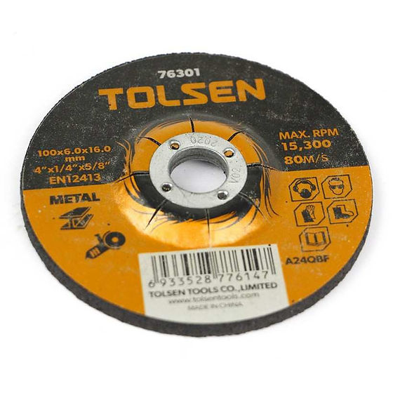 TOLSEN DEPRESSED CENTRE GRINDING WHEEL (METAL) 230X6.0X22.2MM - The ...
