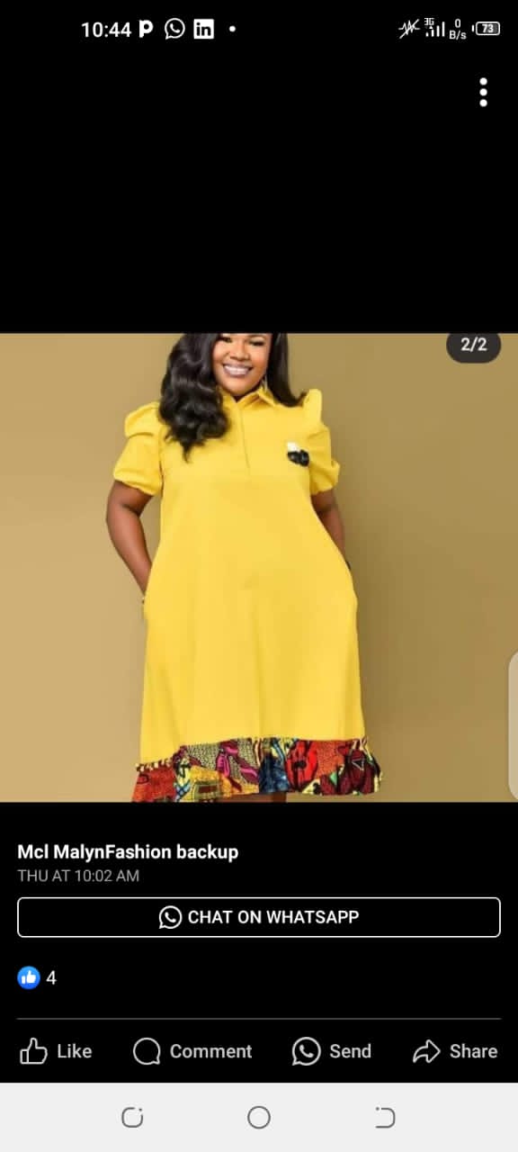 Mustard puff dress with print design - Malyn Fashion | Take App