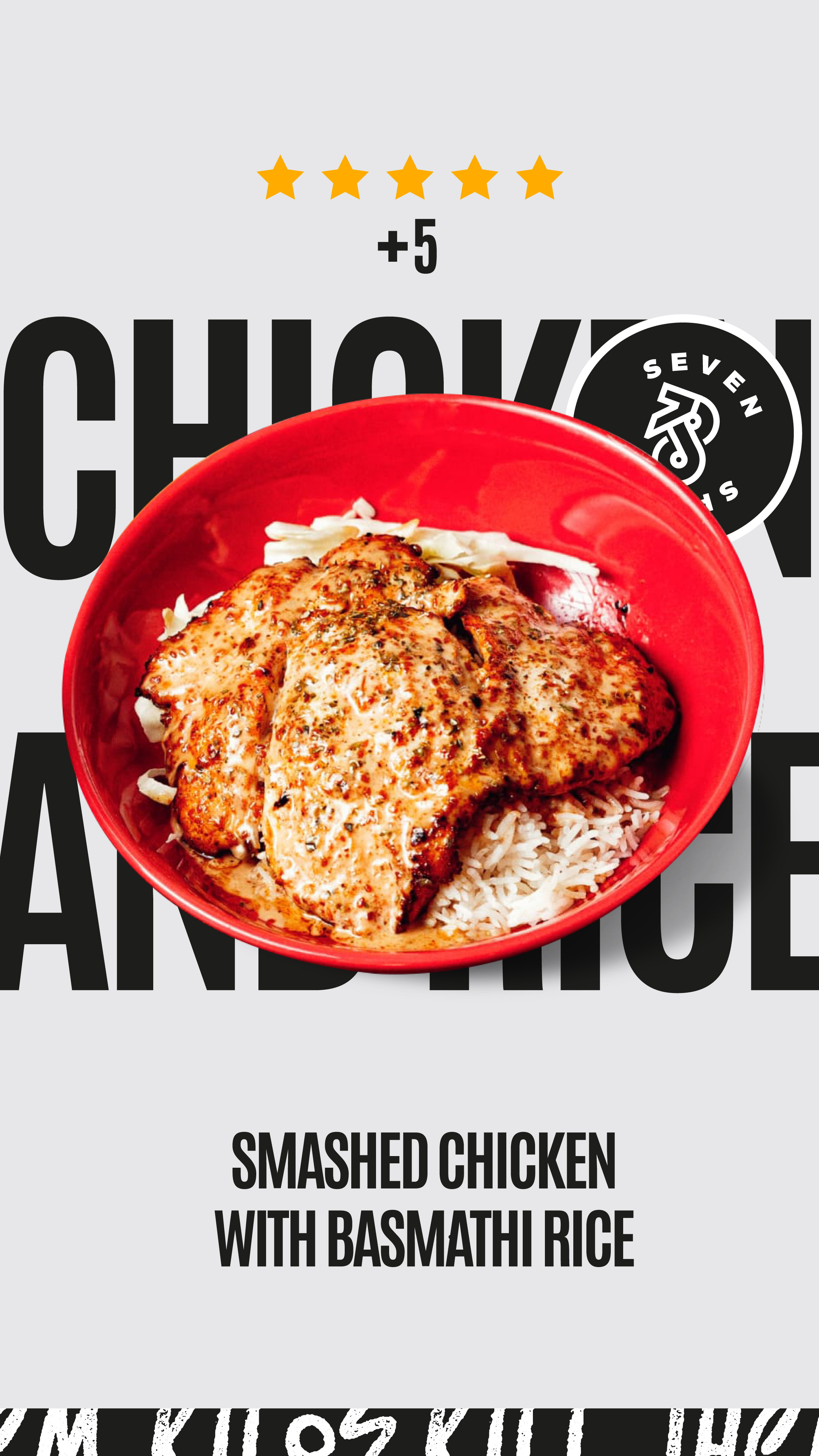 Smashed Chicken Bowl - Seven Sporks JPFC