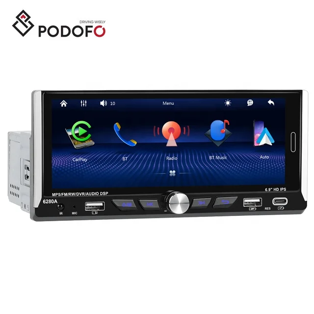Rádio android 13 2/64GB 1din 6,9 polegadas Touch Carplay GPS wifi ...
