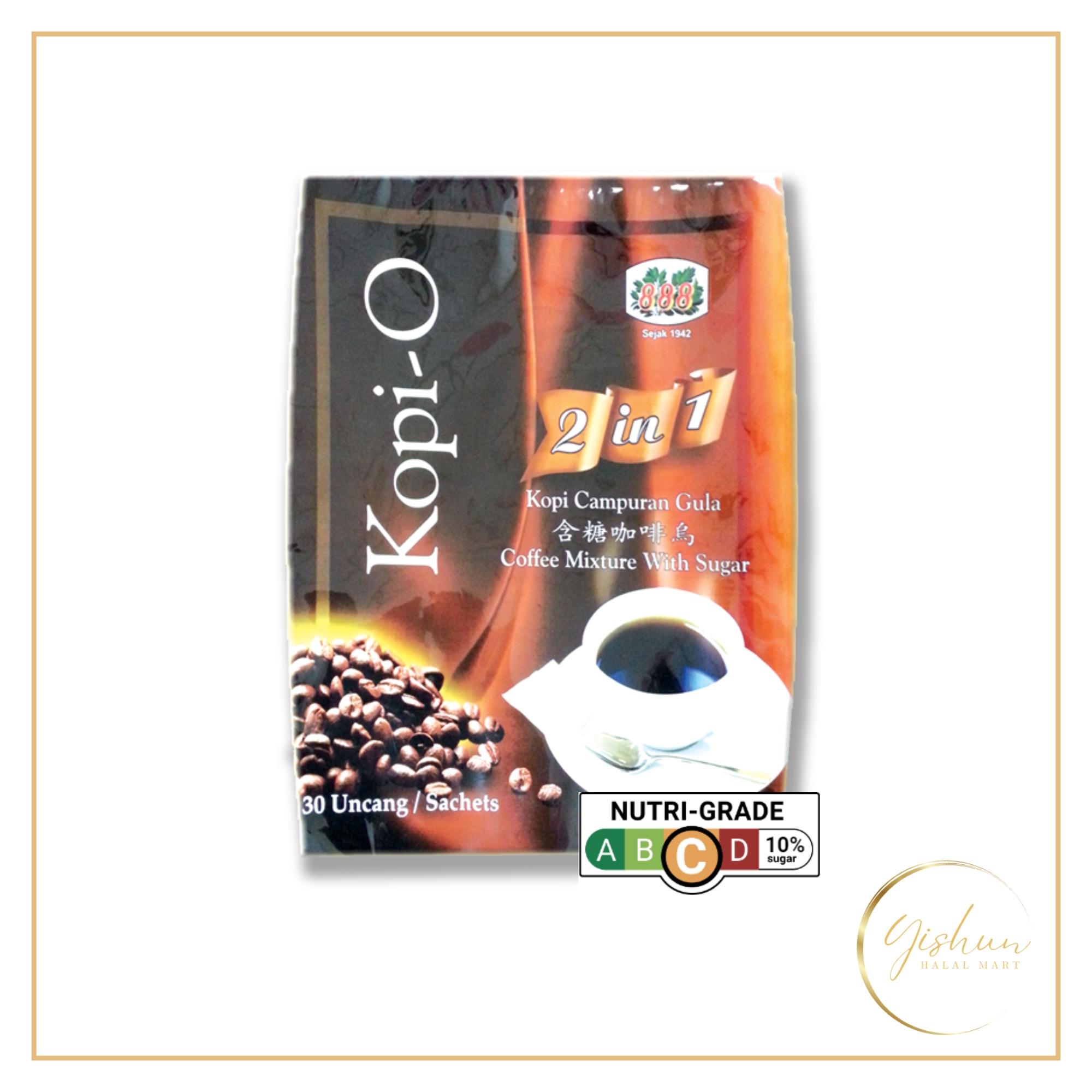 888 Kopi O 2-in-1 (Coffee Mixture with Sugar) - Yishun Halal Mart ...