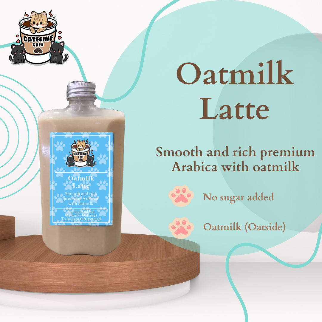 Oatmilk Latte - Catfeine Cafe Singapore | Take App