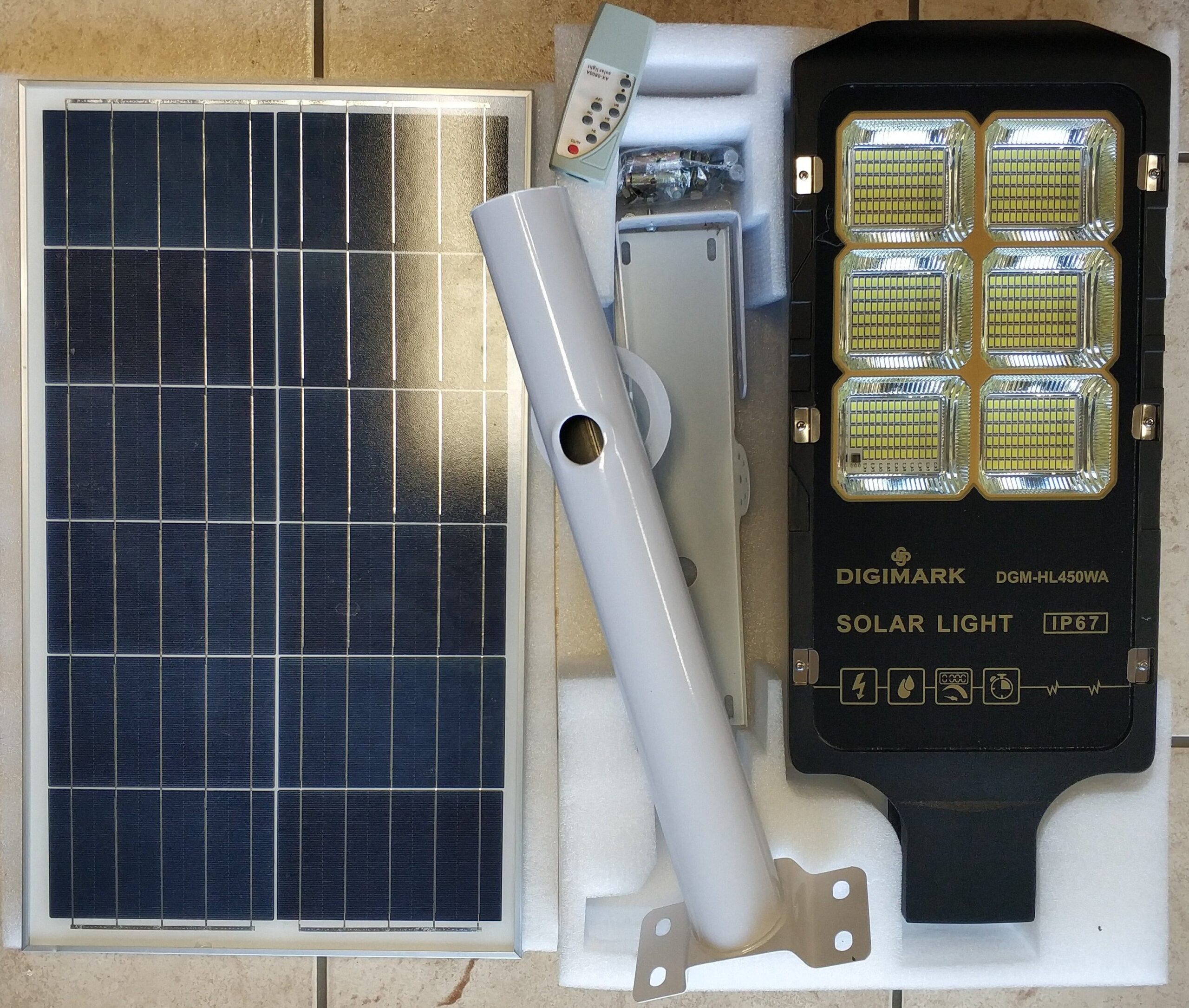 Digimark DGM-HL450WA 450watt Solar Powered LED Street/Pole Light ...