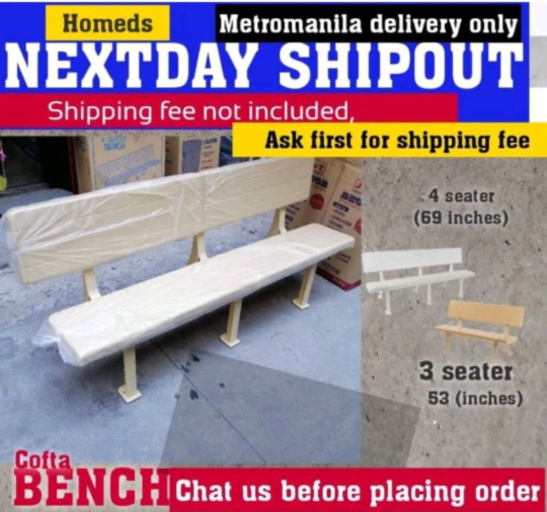 Cofta bench with backrest 3seatee and 4seater - Homeds | Take App