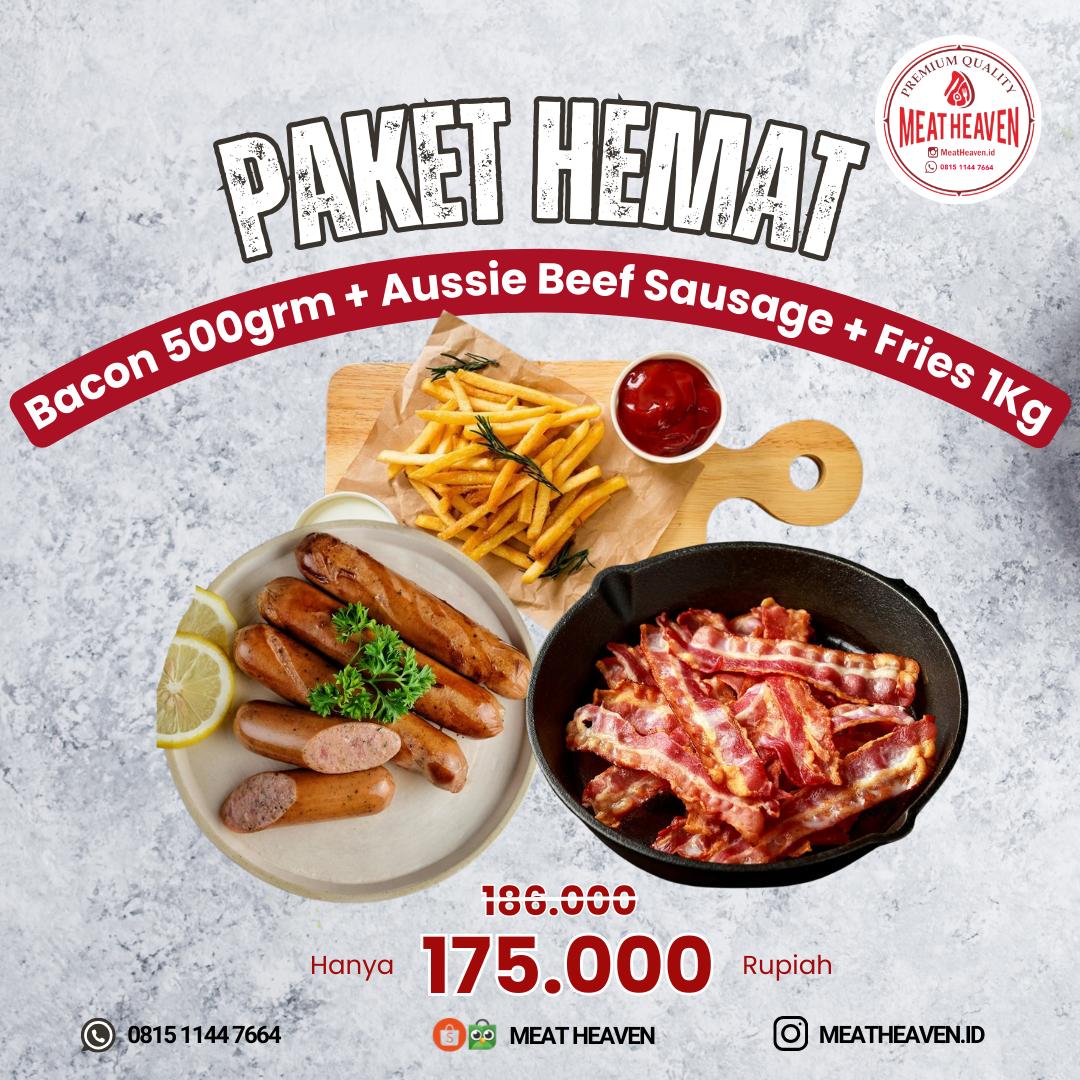 Paket HEMAT American Breakfast With 1KG Fries - Meat Heaven | Take App