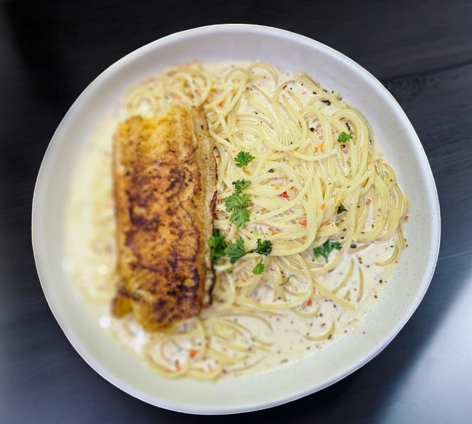 CREAMY SPICY GRILL FISH SPAGHETTI - MY PASTA WESTERN AND ...