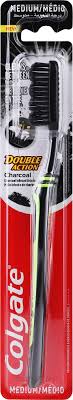Colgate Double Action Black & Green Medium Toothbrush with Charcoal ...