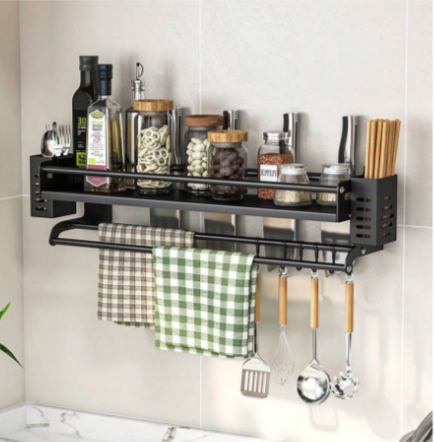 1pc Wall-Mounted Multi-Functional Kitchen Organizer, Storage Rack ...