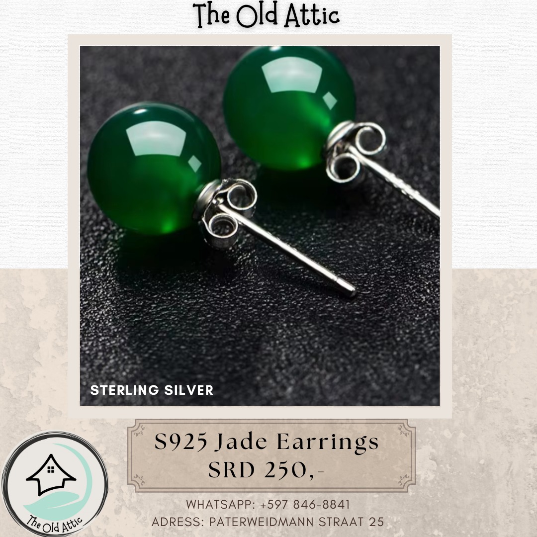 S925 Jade Earrings - The Old Attic | Take App