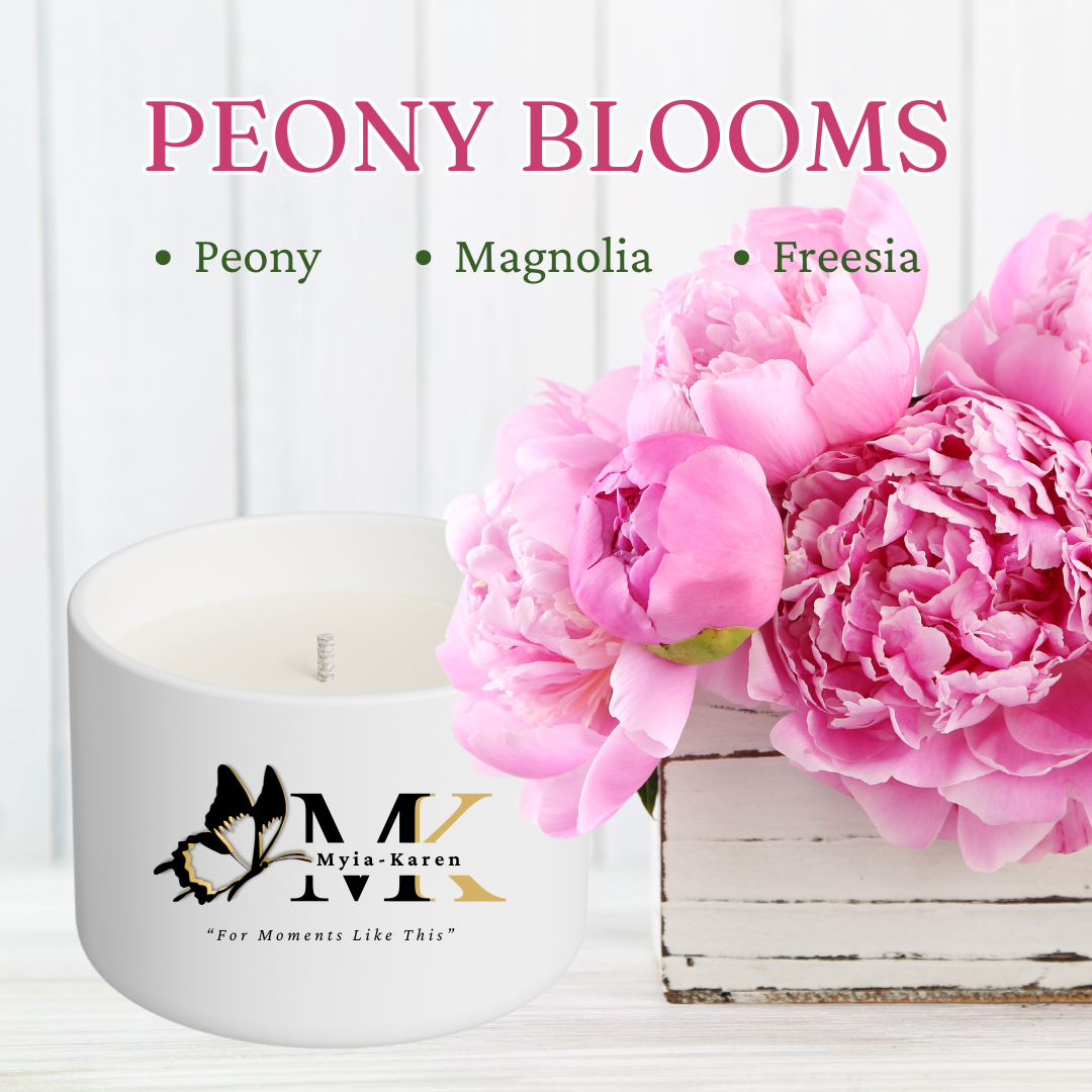 Peony Blooms 8oz Scented Candle - Myia-Karen | Take App
