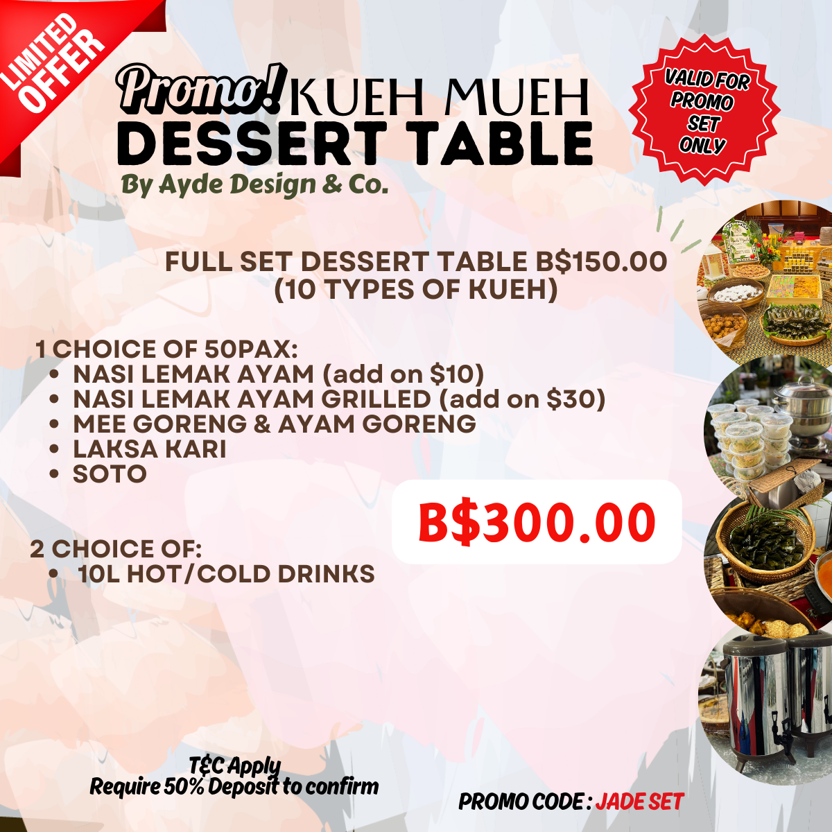 JADE Set : Dessert Table PROMO! - Ayde Design & Co. | Take App